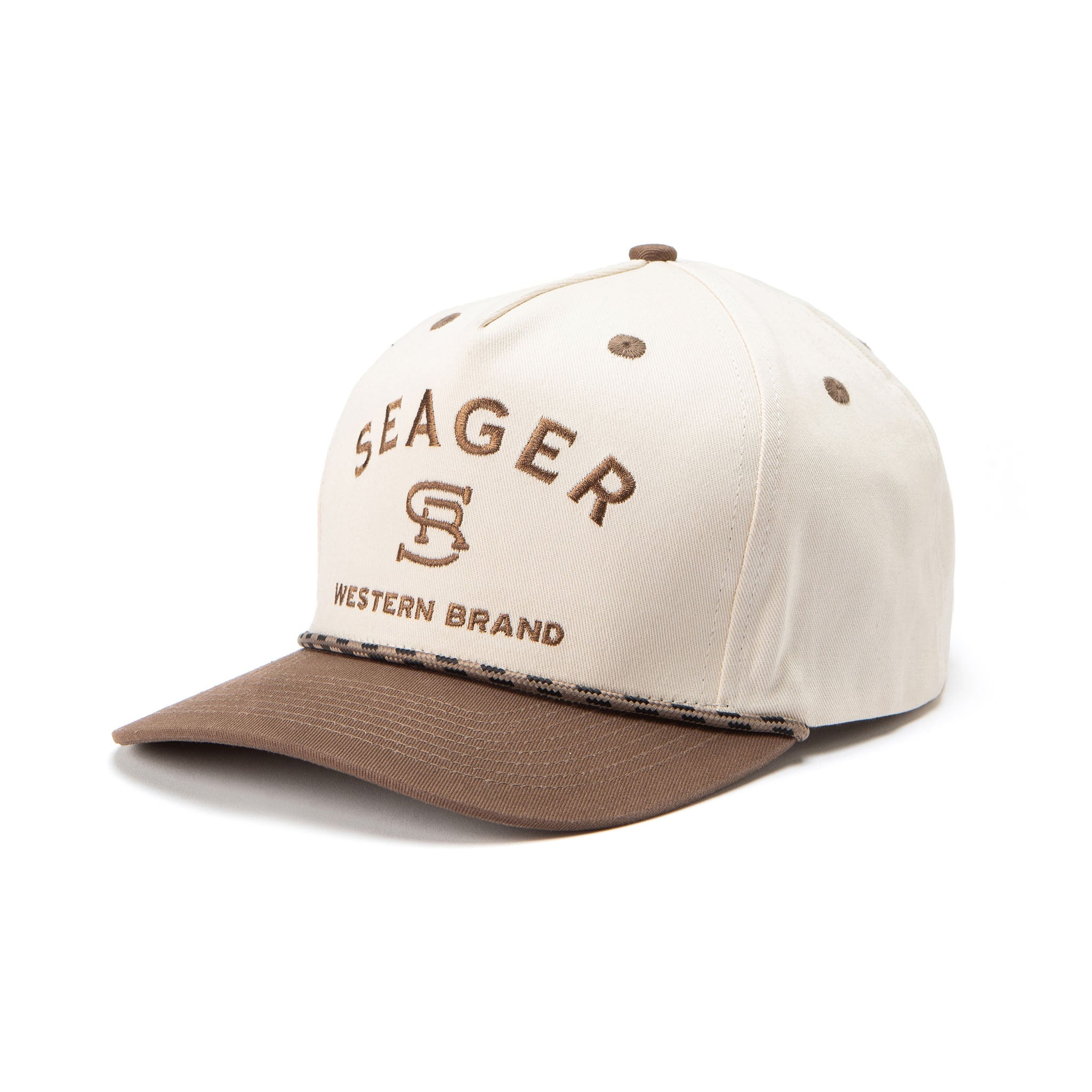 Branded Snapback Cream/Brown | Seager Co.