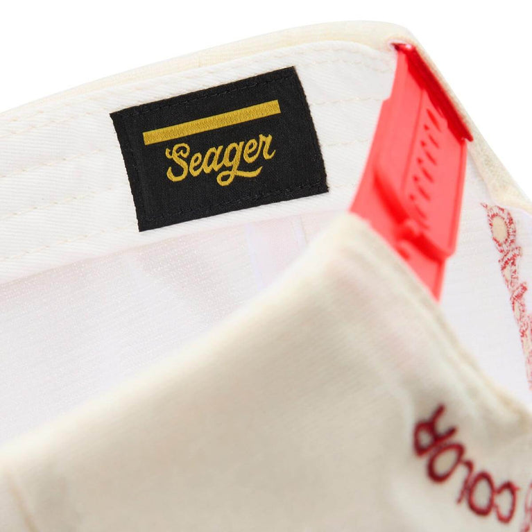 Seager x Caamp 2025 Hemp Snapback Cream/Red – Seager Co.