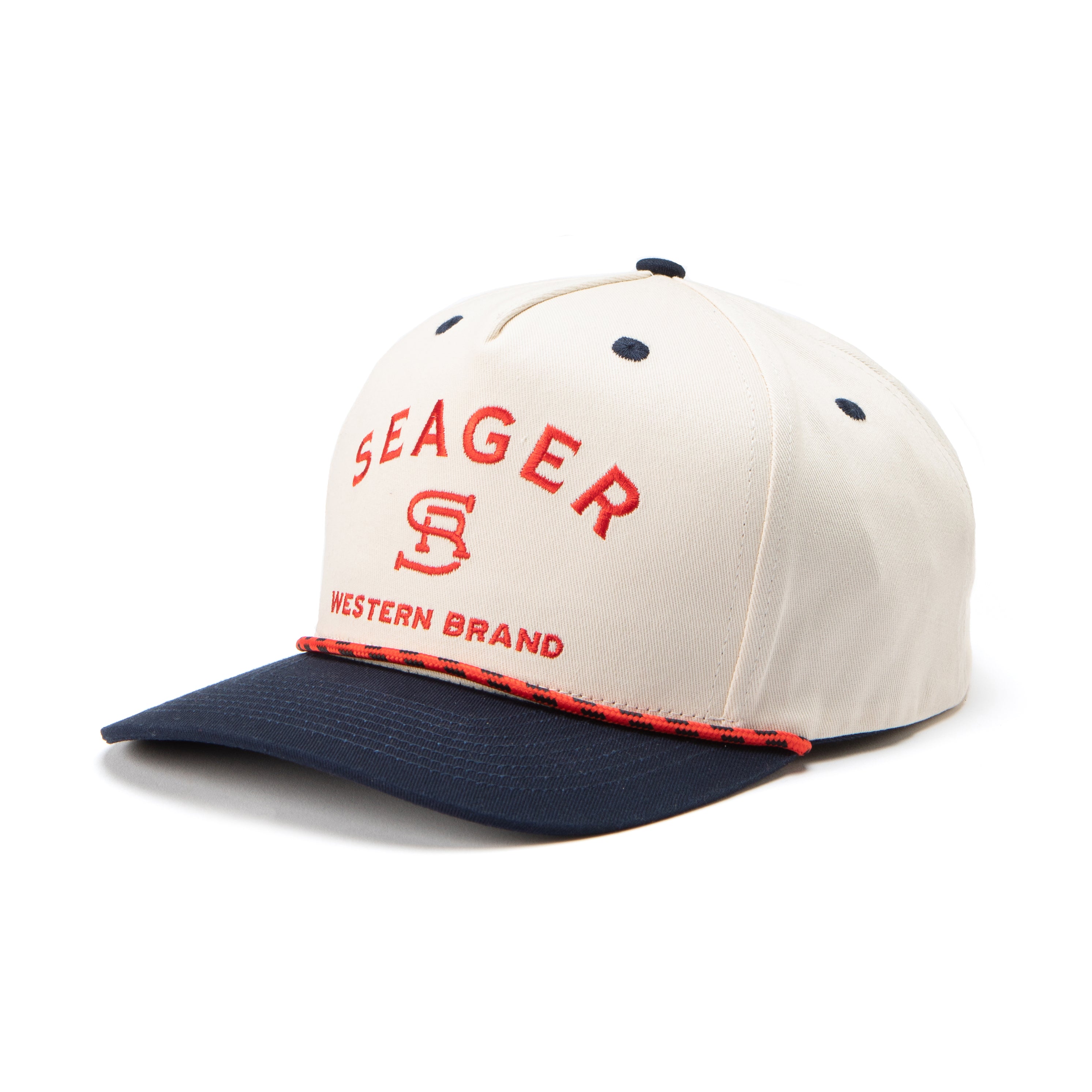 Branded Snapback Cream/Navy | Seager Co.
